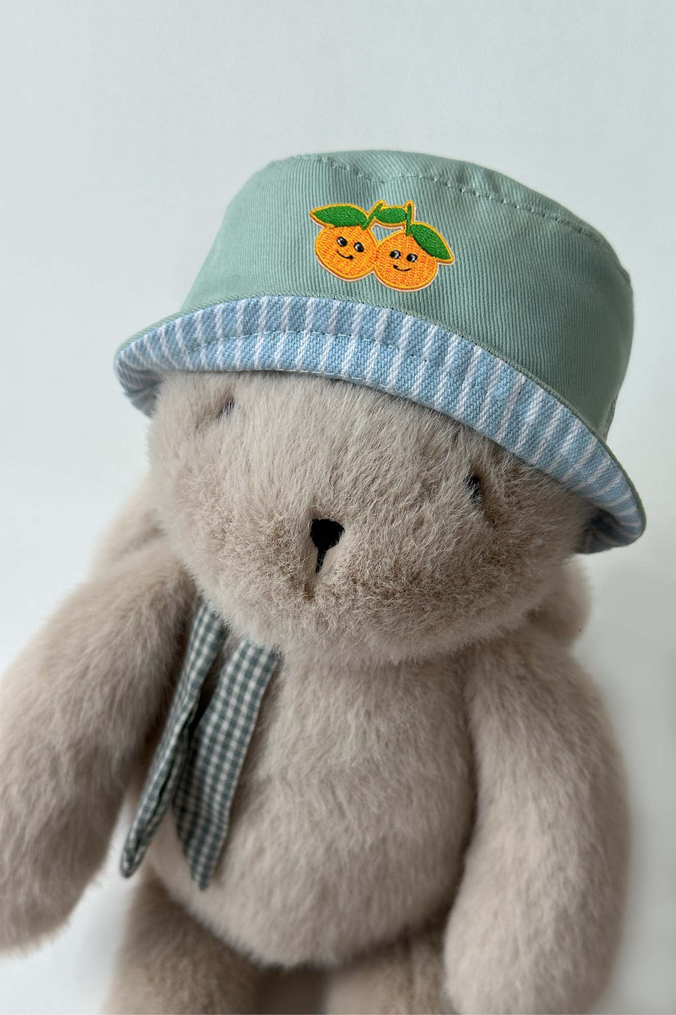 Personalisable Mini Striped Sage Reversible Bucket Hat – Sea Apple